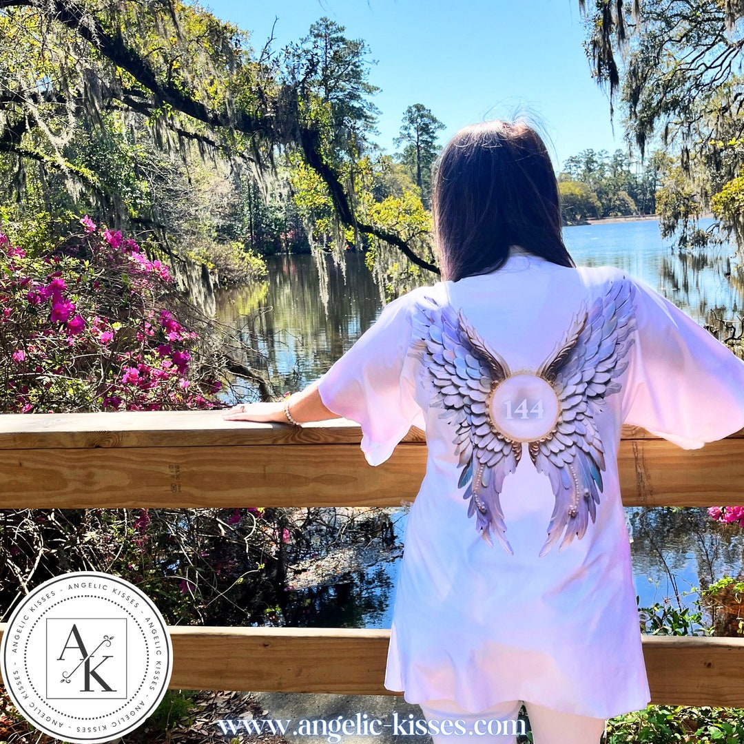 144 Angel Wing Kimono Robe Seraphim Angels Silky Knit or Silk Short ...
