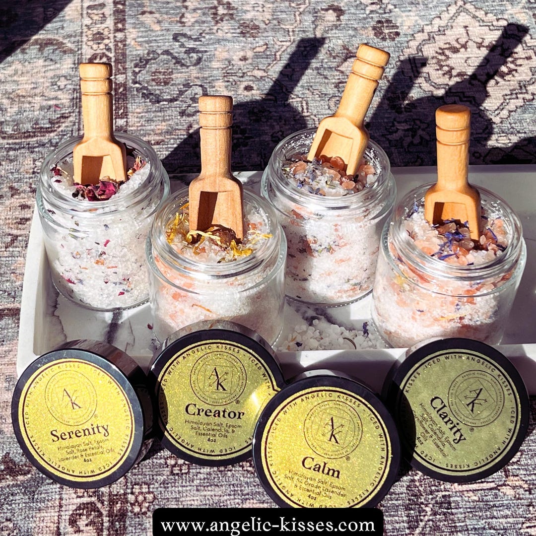 Bath Salt Gift Set | Luxury Organic All-natural Bath Salt 4oz | Spa ...