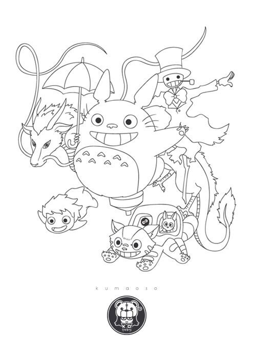 2x Studio Ghibli Collection Coloring Pages - Etsy