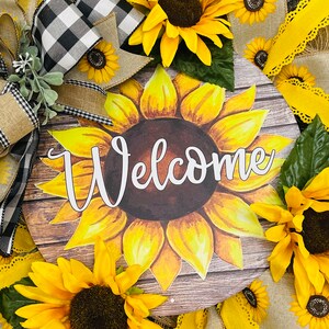 Large Sunflower Summer to Fall Welcome Wreath for Front Door, Rustic ...