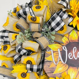 Large Sunflower Summer to Fall Welcome Wreath for Front Door, Rustic ...