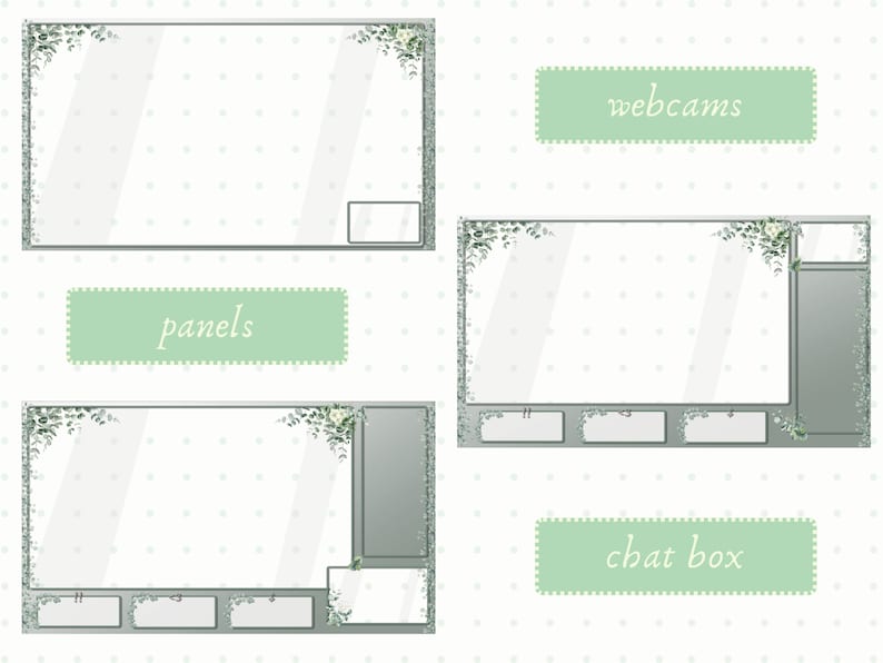 Stream Overlay Package for Twitch, Eucalyptus Windows Theme Overlay ...