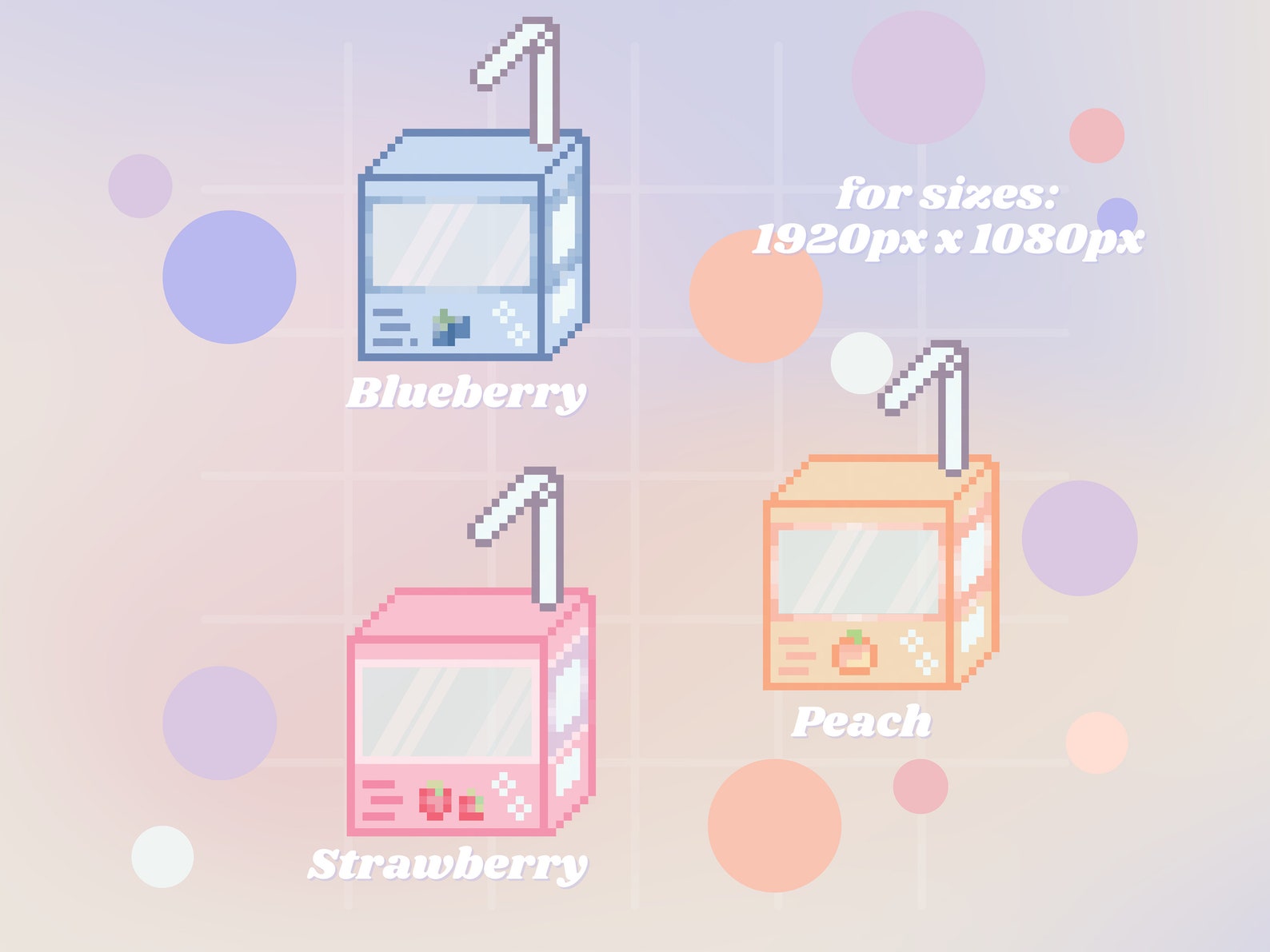 Pixel Art Juice Box Webcam Borders for Twitch, Stream Overlays, Cute ...