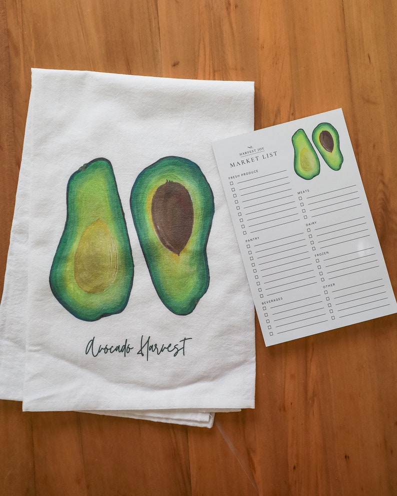 Avocado Grocery List Notepad - Shopping List - Grocery List - Grocery ...