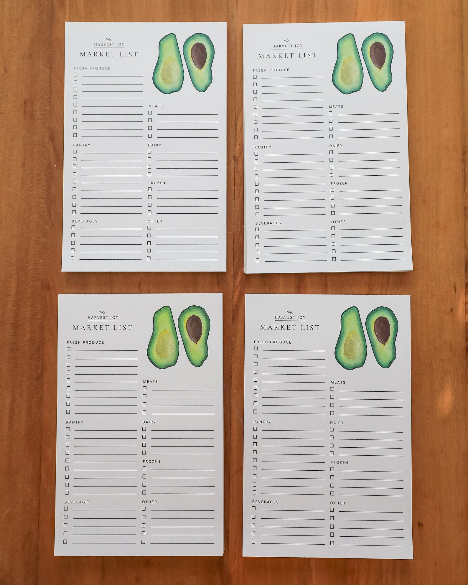 Avocado Grocery List Notepad - Shopping List - Grocery List - Grocery ...