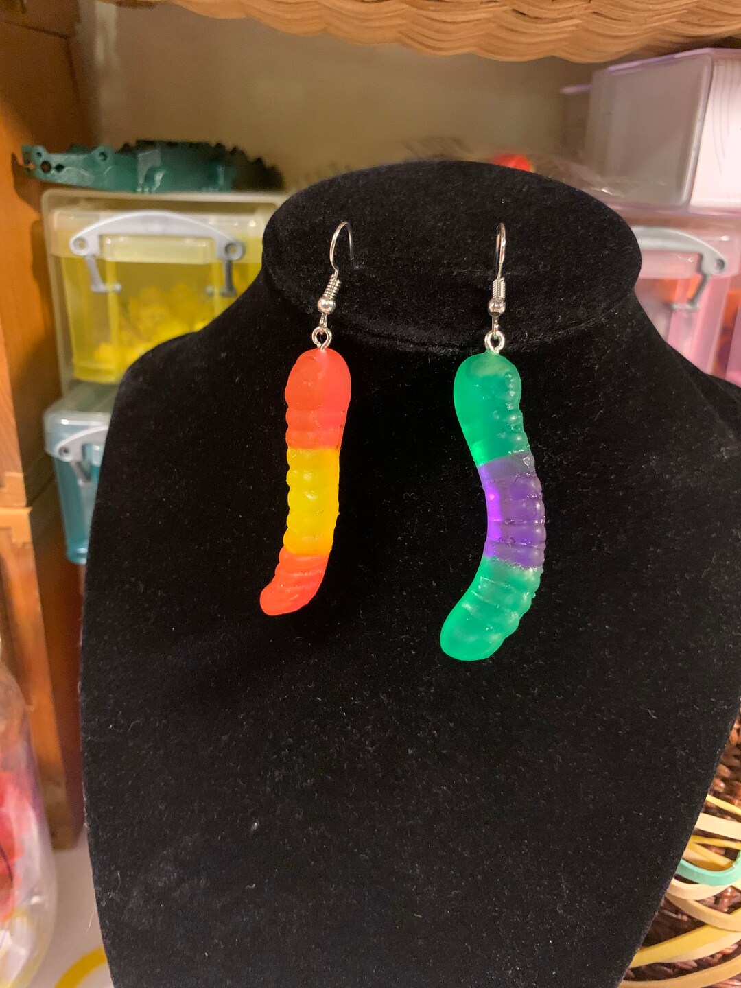 Hyper Realistic Gummy Worm Earrings (made to Order) - Etsy