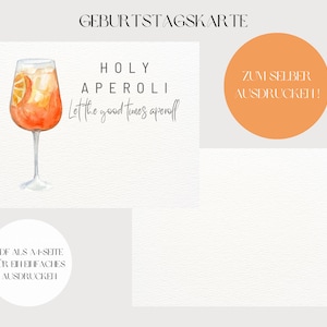 Printable Aperol Birthday Card Holy Aperoli Folding Card as - Etsy