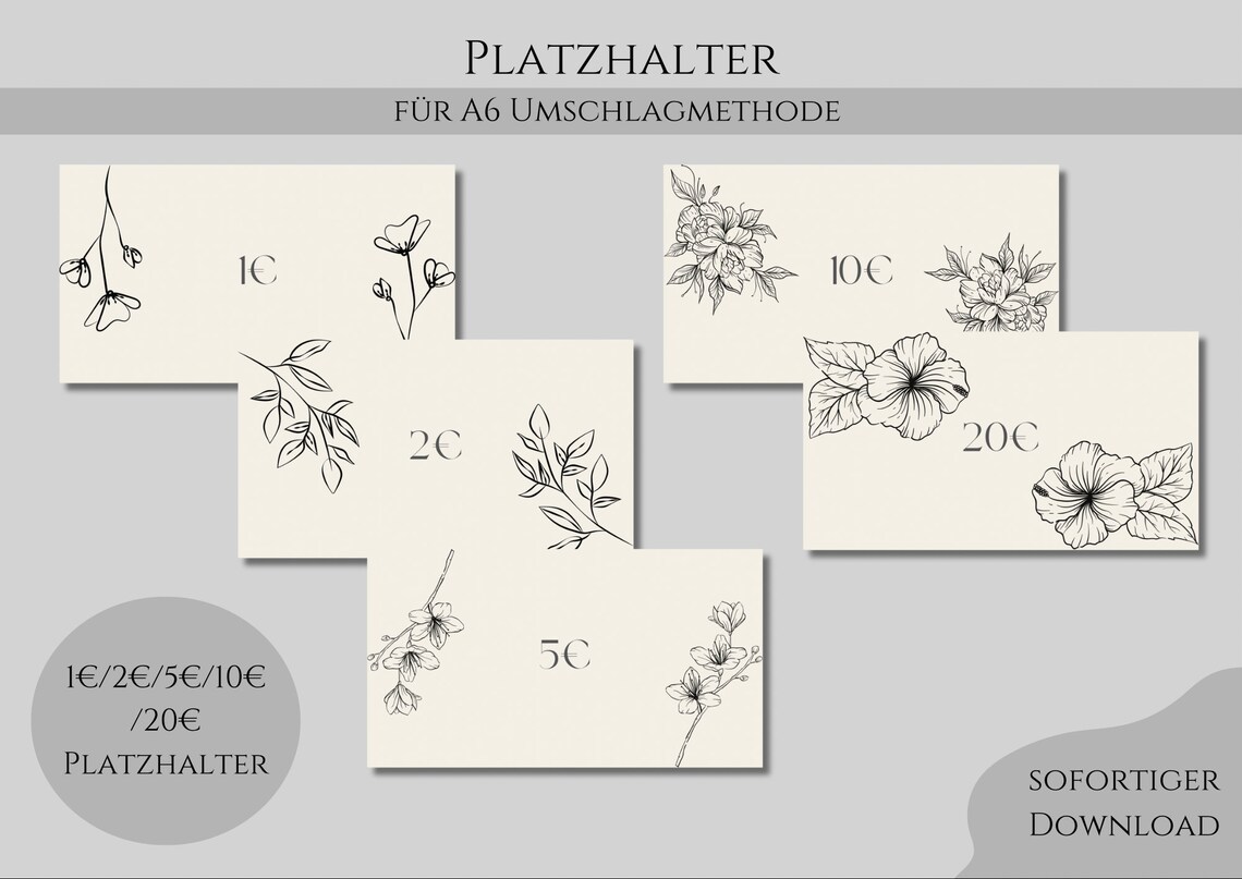 Placeholder for Banknotes| Beige Budget Binder A6 German| as PDF for ...