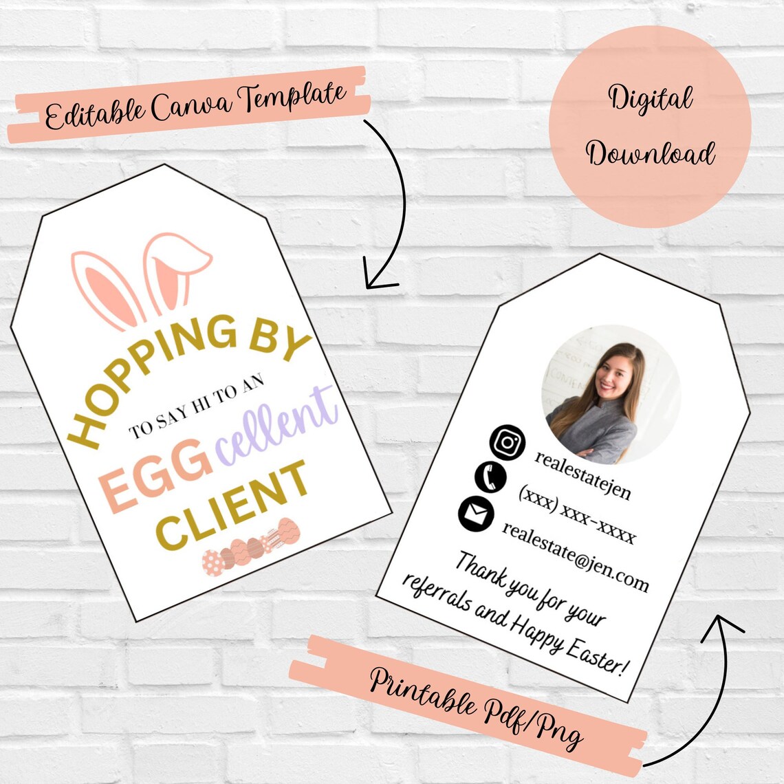 Easter Realtor Pop by Gift Tags Hopping by to Say Hi to an Eggcellent ...