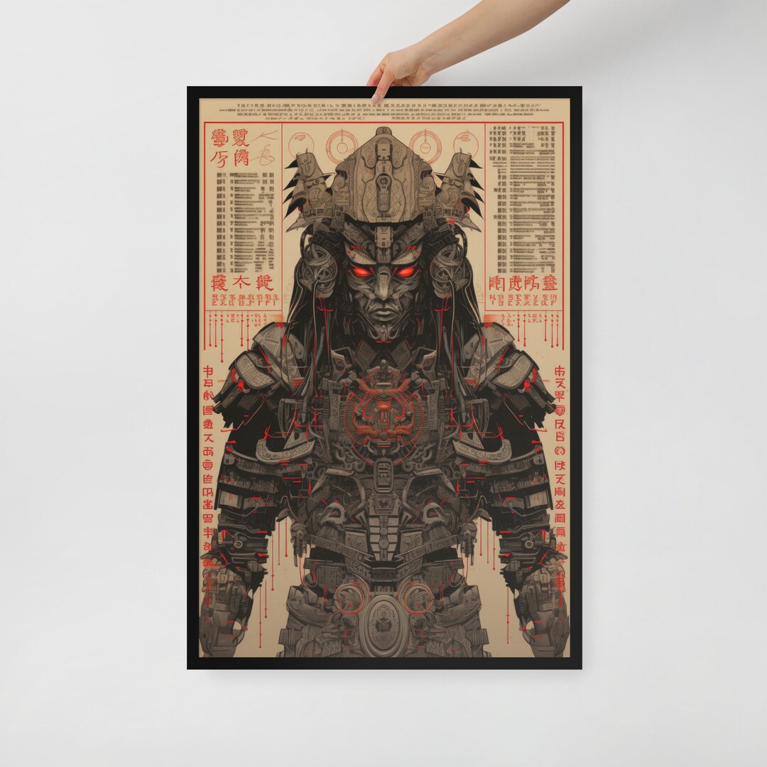 Cyberpunk Mech Framed Poster Futuristic Robot Art AI Generated Sci-fi ...