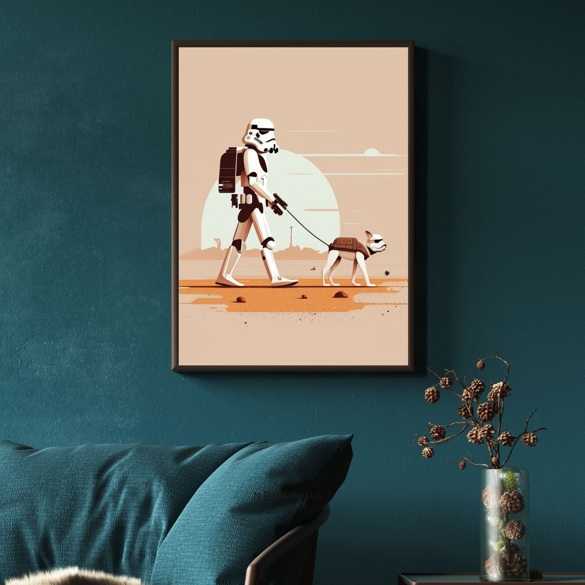 Stormtrooper Walking Dog Poster | Digital Art | Funny Star Wars Designs ...