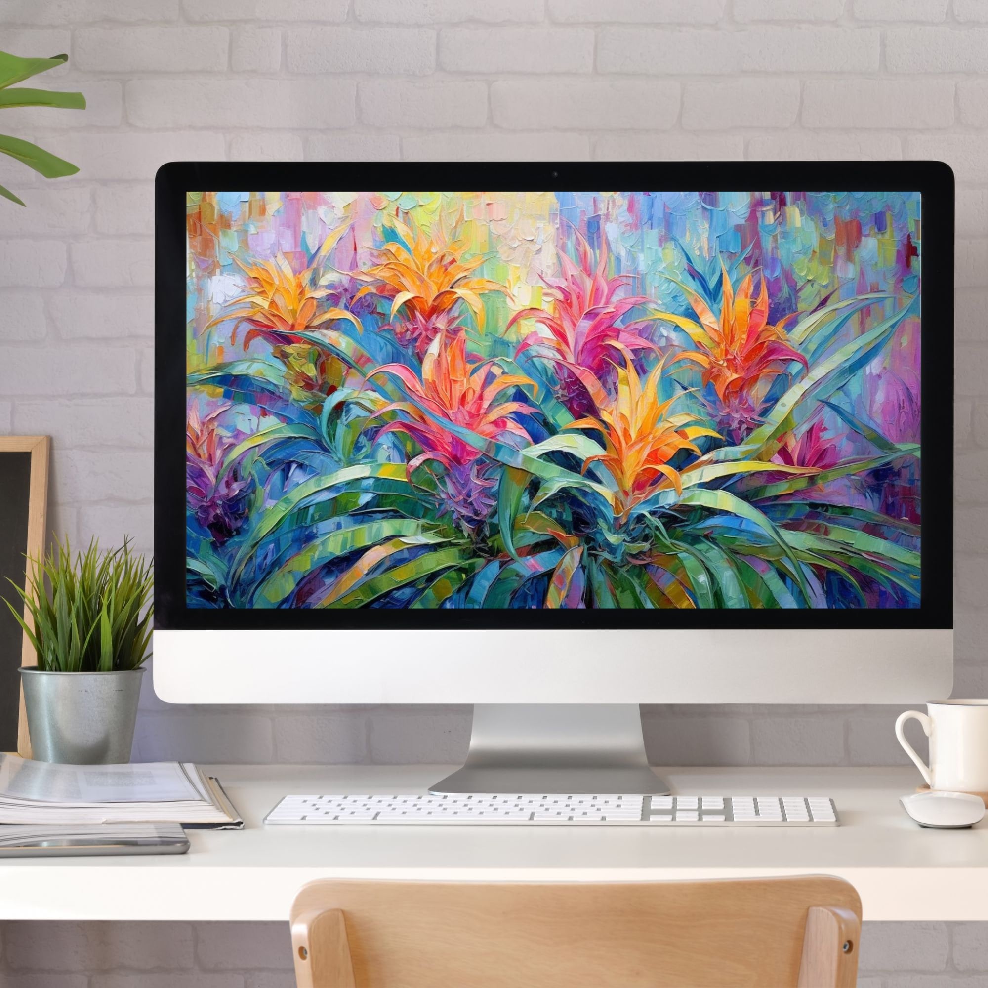 Tropical Flower Desktop Wallpaper 24 Pack | Tv Art | Impressionist Oil ...