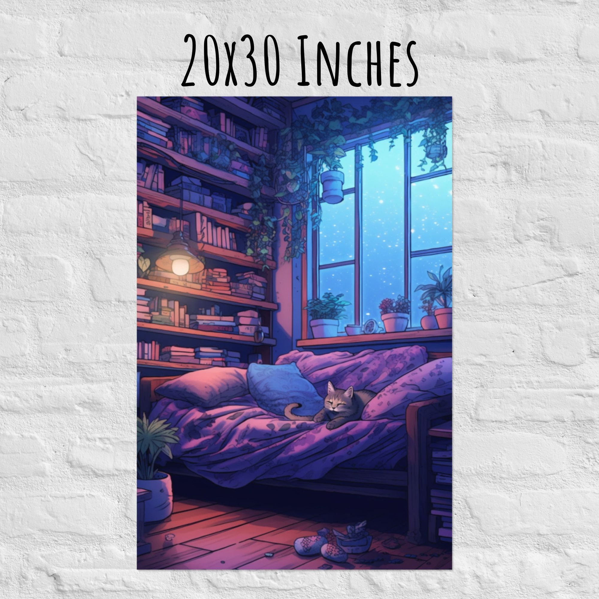 Lofi Style Poster Art Print on Enhanced Matte Paper Poster | Lofi Cat ...