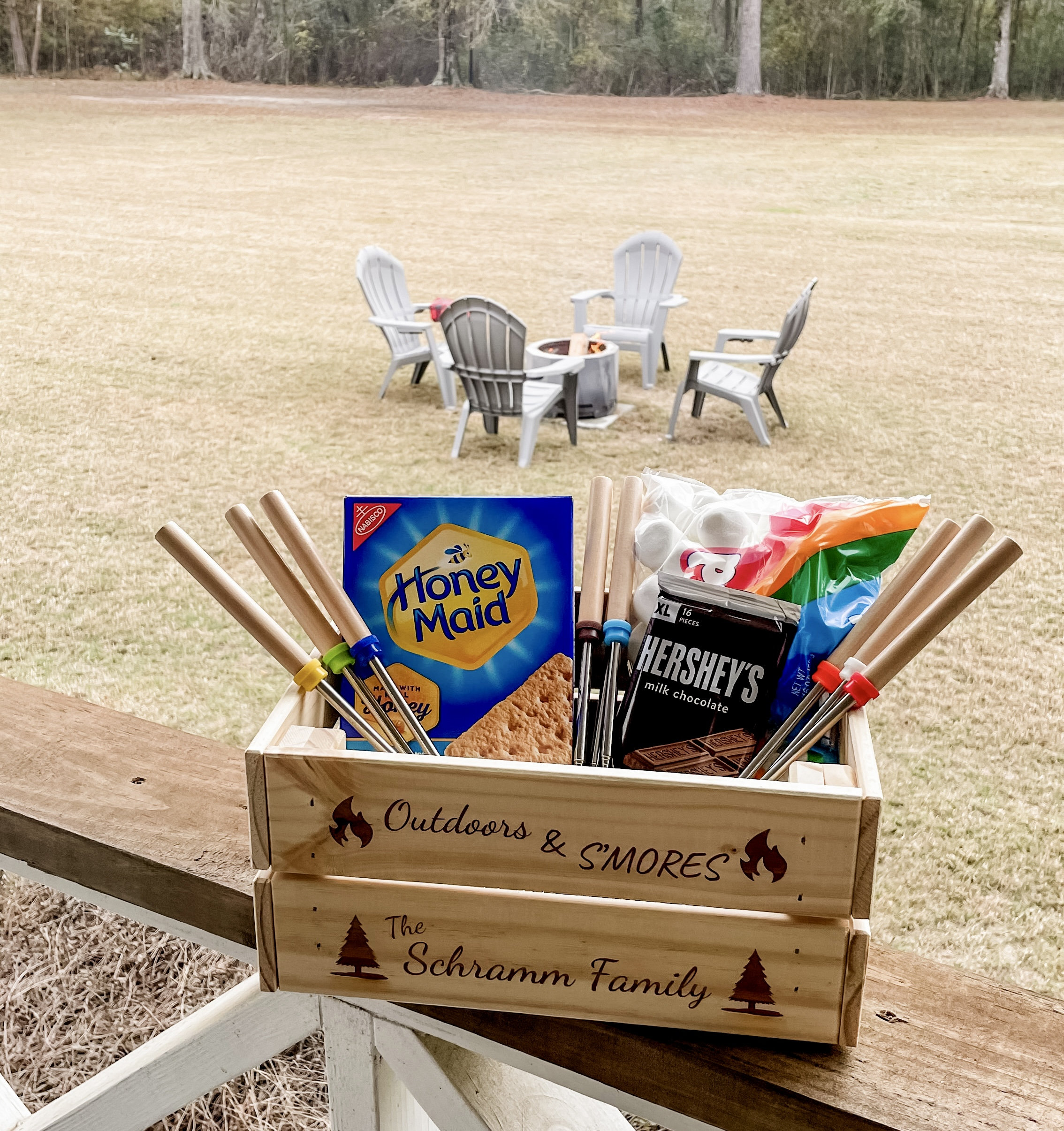 Personalized S'mores Station Caddy Box With Roasting Skewers - Etsy