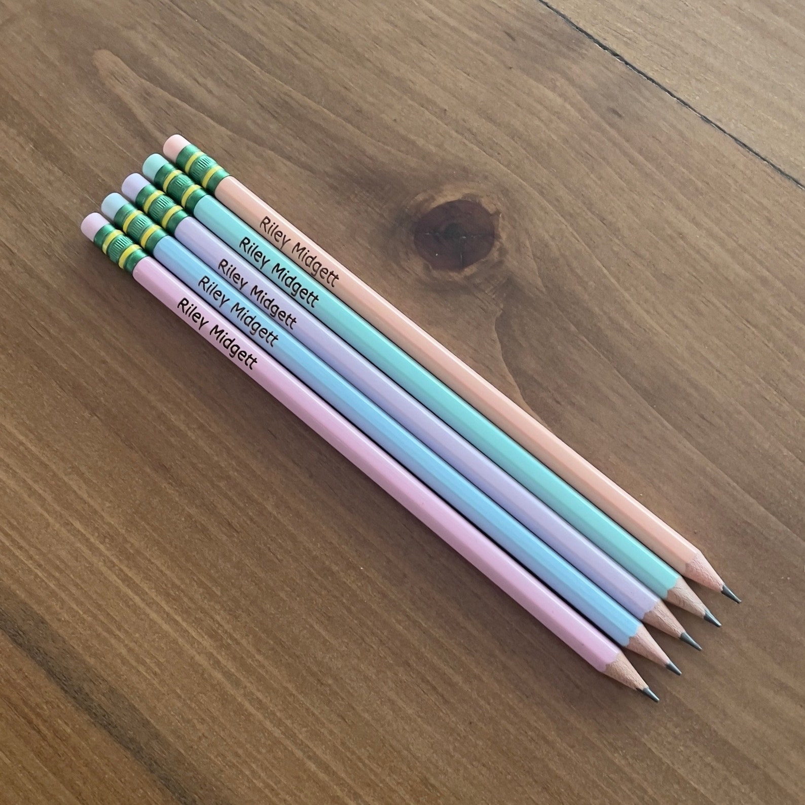 Personalized Pastel Pencils: Engraved Ticonderoga Set of 5 - Etsy