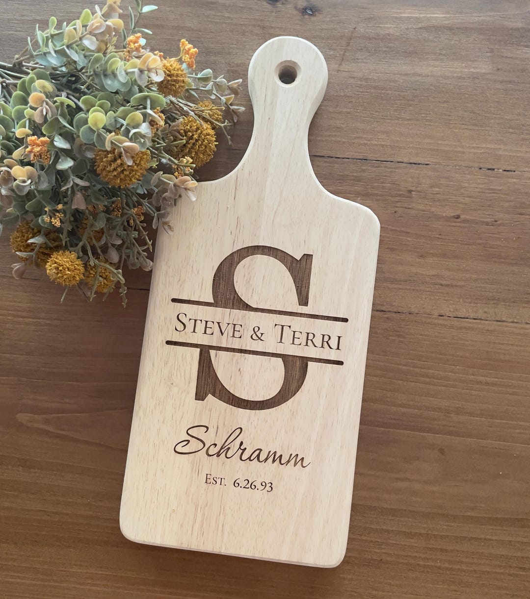 Personalized Split Monogramed Custom Engraved Bread Board - Charcuterie ...