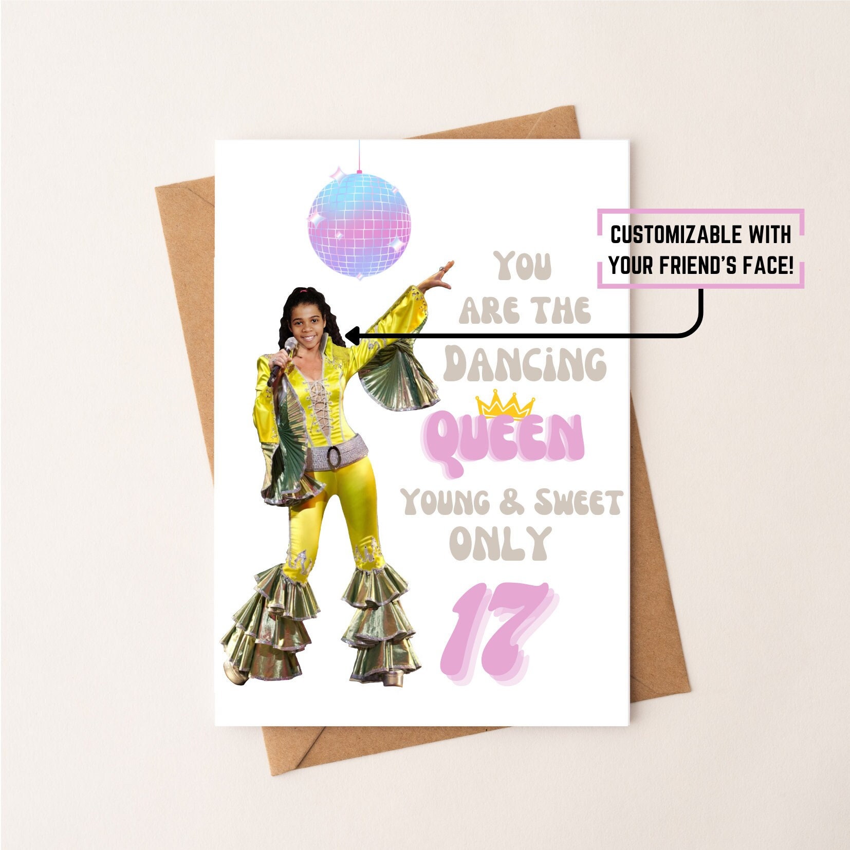 Custom Dancing Queen Birthday Card, 17th Birthday, Funny Card, Custom ...
