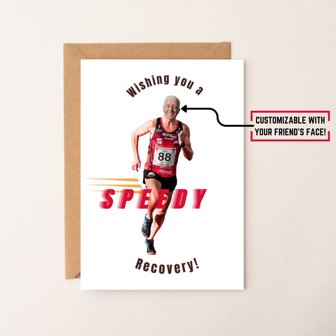 Custom Get Well Soon Card, Funny Card, Custom Face Card, Personalized ...