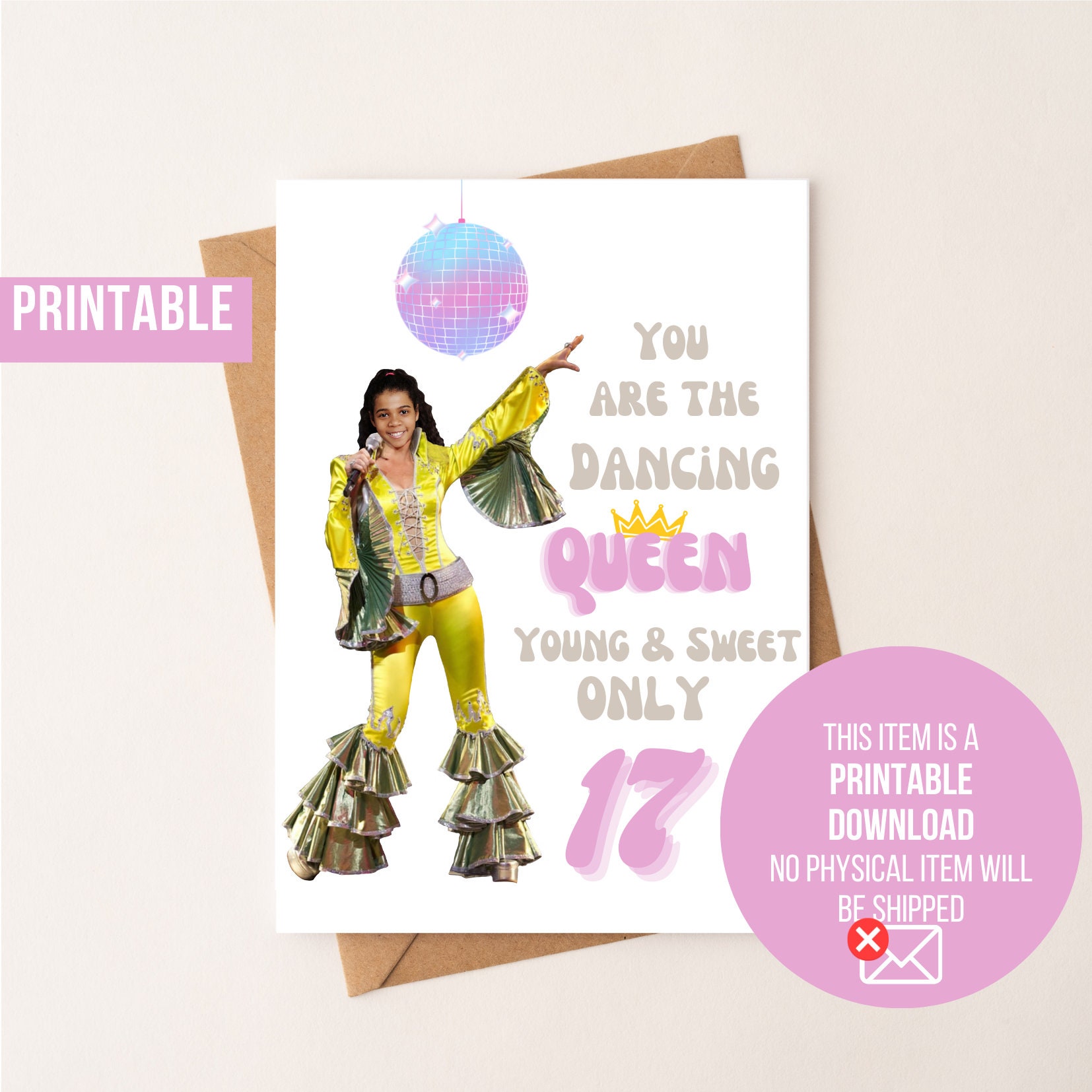Custom Dancing Queen Birthday Card, 17th Birthday, Funny Card, Custom ...