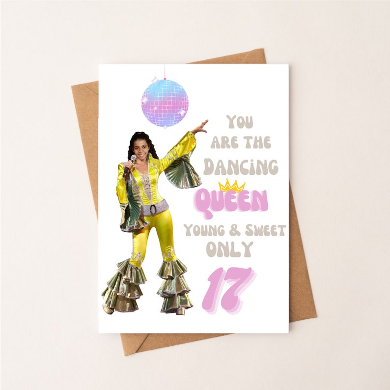 Custom Dancing Queen Birthday Card, 17th Birthday, Funny Card, Custom ...