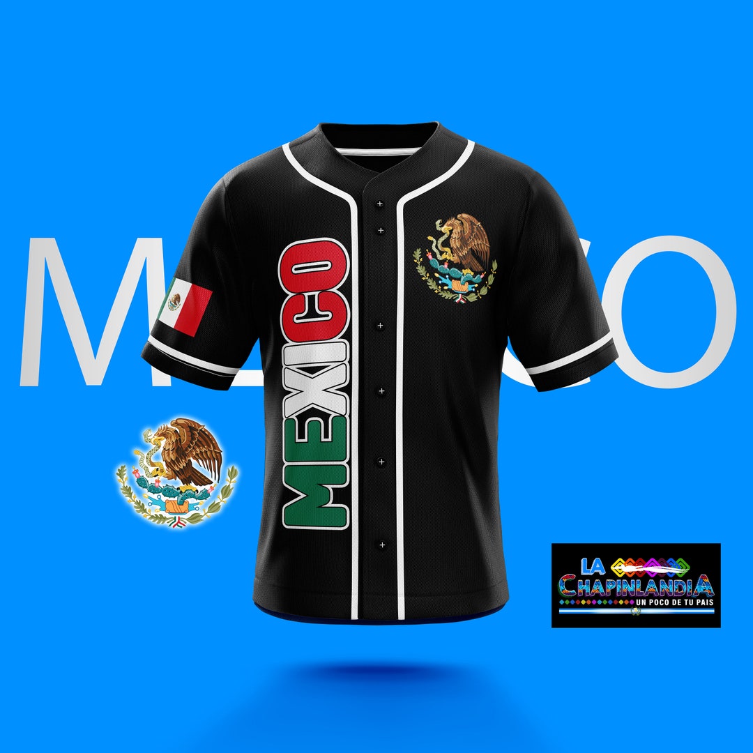 Mexico Escudo Black Jersey Shirt, Playera De Mexico - Etsy