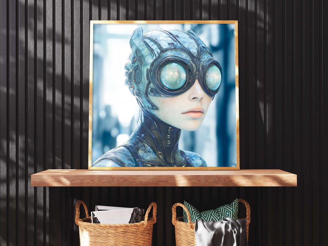 Cyber Punk Print, Cyberpunk Girl Art, Techie Wall Art, Cybernetic Eye ...