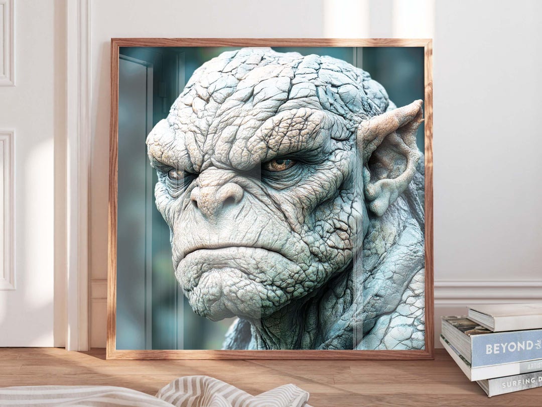 Troll Print, Grumpy Old Troll, Troll Head, Stone Troll Art, Troll ...