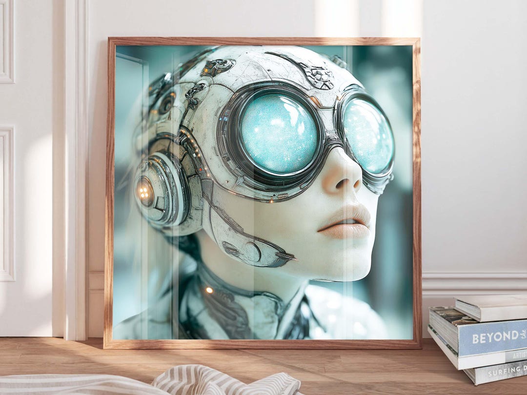 Cyber Punk Print, Cyberpunk Girl Art, Biomechanical, Cybernetic Eye ...