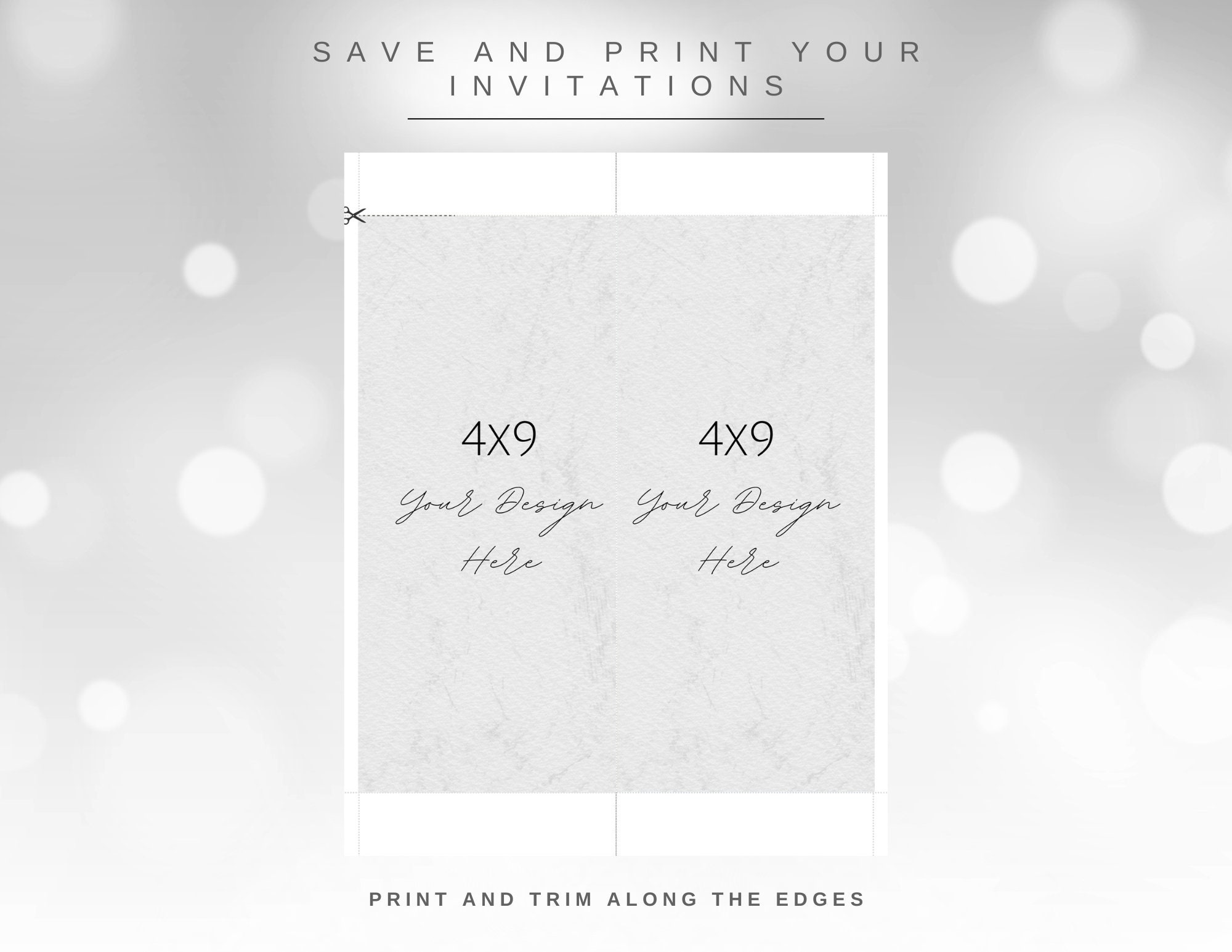 4x9 Printing Guide Template Printable Menu Card Template - Etsy