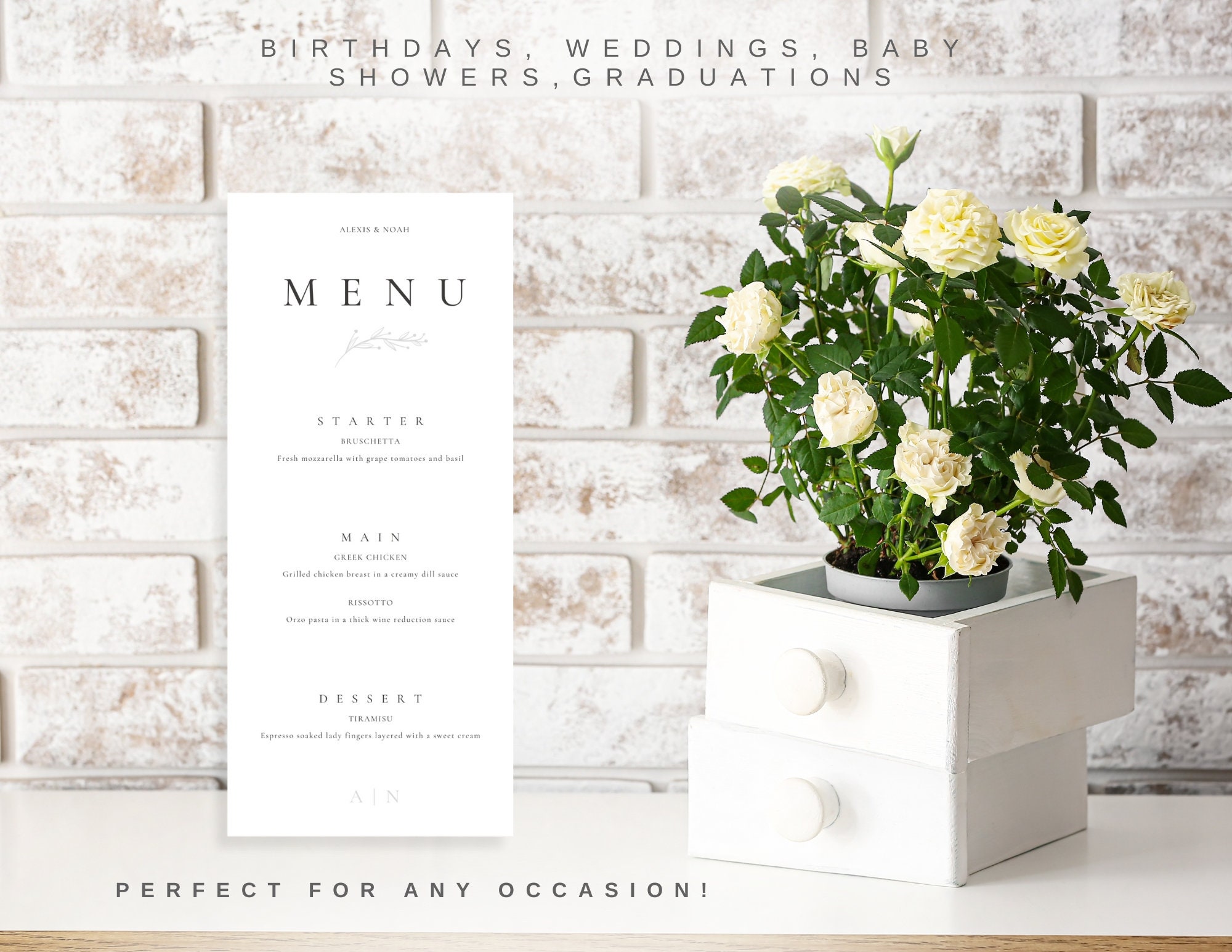 4x9 Printing Guide Template Printable Menu Card Template - Etsy
