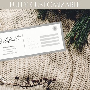 Gift Card Certificate Template, Small Business Gift Card Template ...