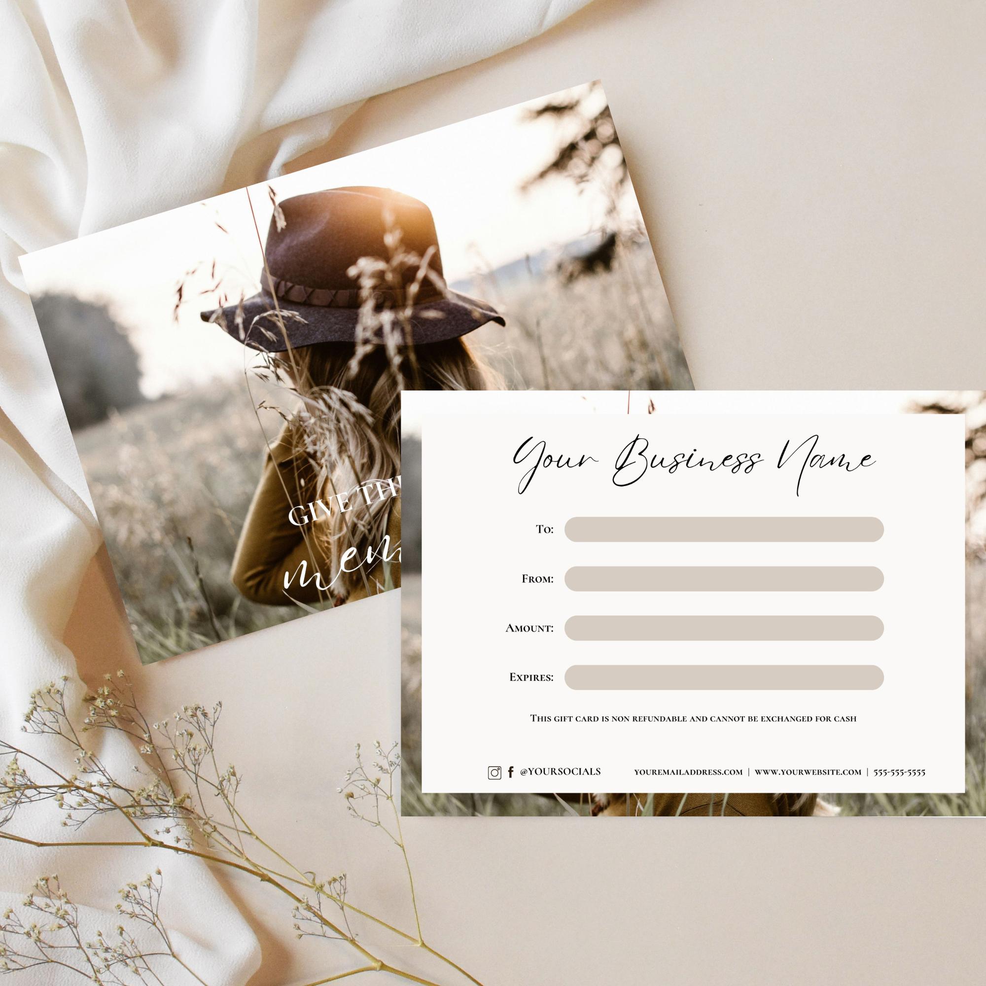 Photography Gift Card Template, Photography Gift Certificate, Print at ...