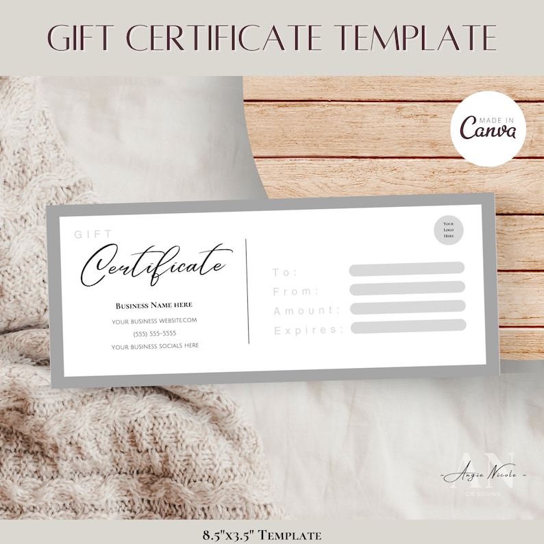 Gift Card Certificate Template, Small Business Gift Card Template ...