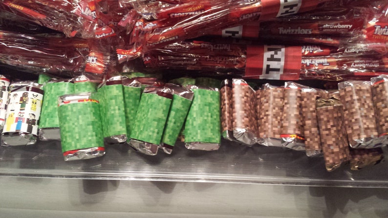 Mine Craft Set of 60 Candy Wrappers for Birthday Parties Printed ...