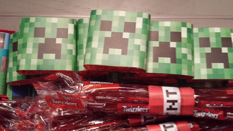 Mine Craft Set of 60 Candy Wrappers for Birthday Parties Printed ...