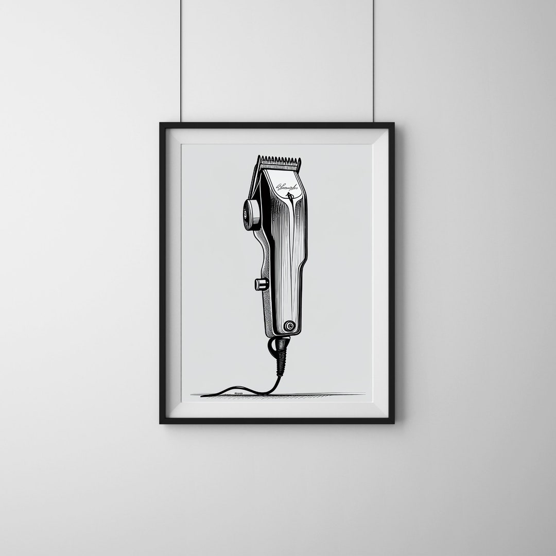 Barber's Poster Art Barbers Clippers Modern Twist on a Classic Symbol ...