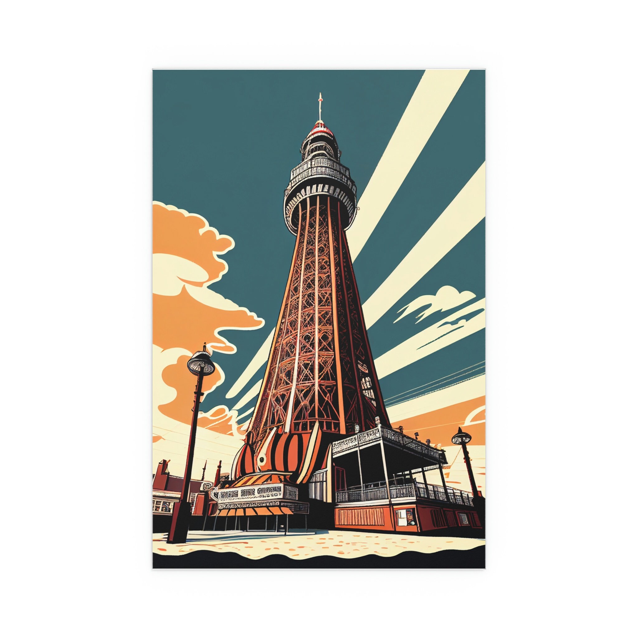 Blackpool Tower Poster Cartoon Style Art for Home or Office Décor ...