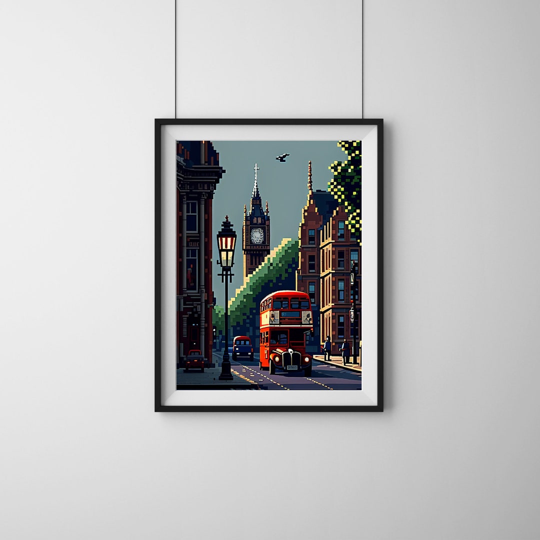 London Pixelated Art Poster | Unique Wall Art | Gift for London ...