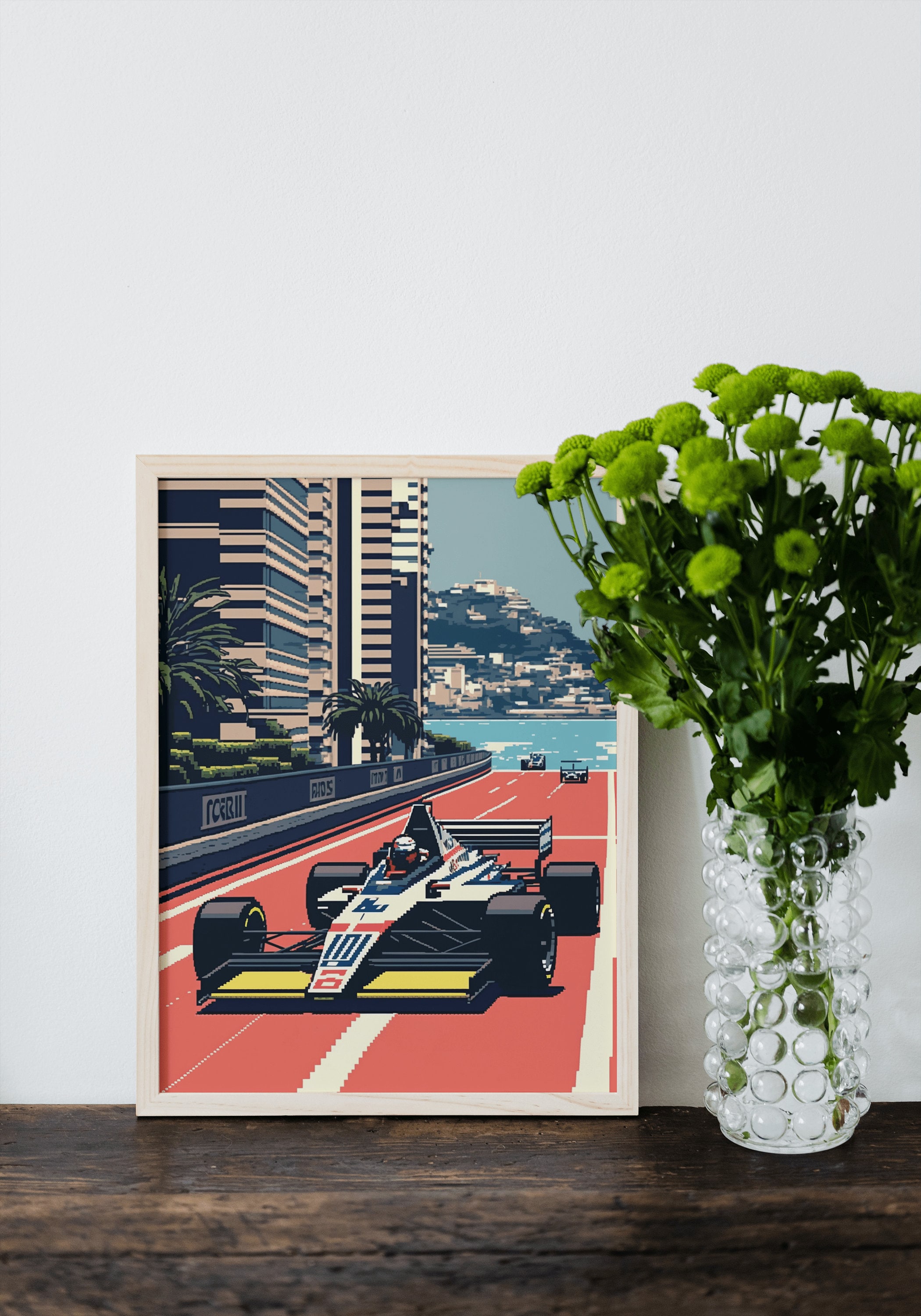 Pixelated F1 Monaco Car Poster Unframed Racing Art in 2 Sizes Perfect ...