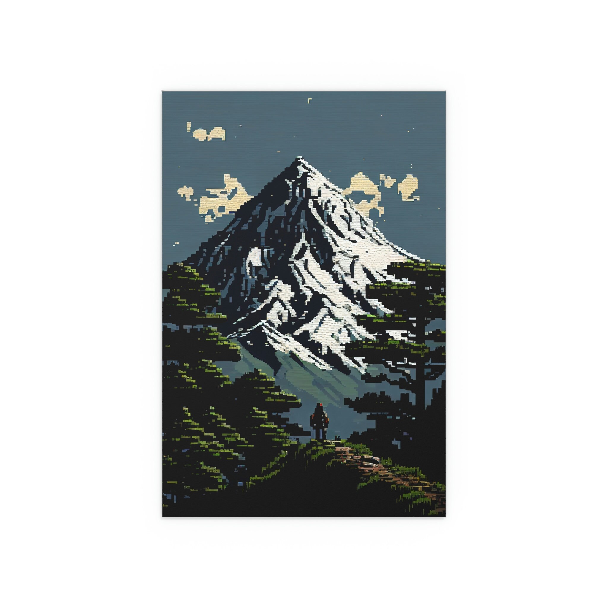 Pixelated Art Poster of Mt. Fuji 2 Sizes Modern Home Decor Gift for ...