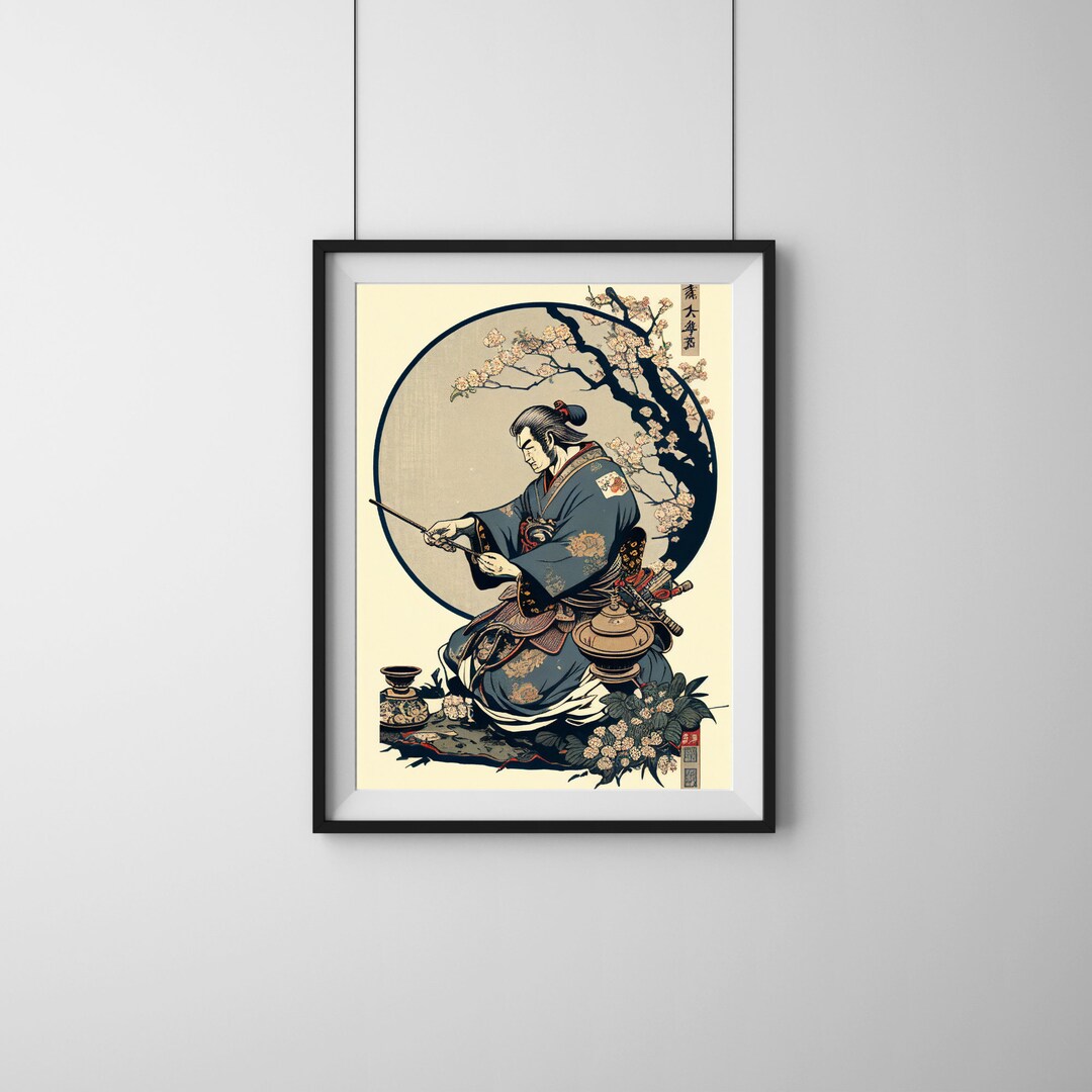 Samurai Print in Ukiyo-e Style - Japanese Art Poster | Multiple Sizes ...