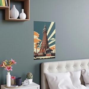 Blackpool Tower Poster - Cartoon Style Art for Home or Office Décor ...
