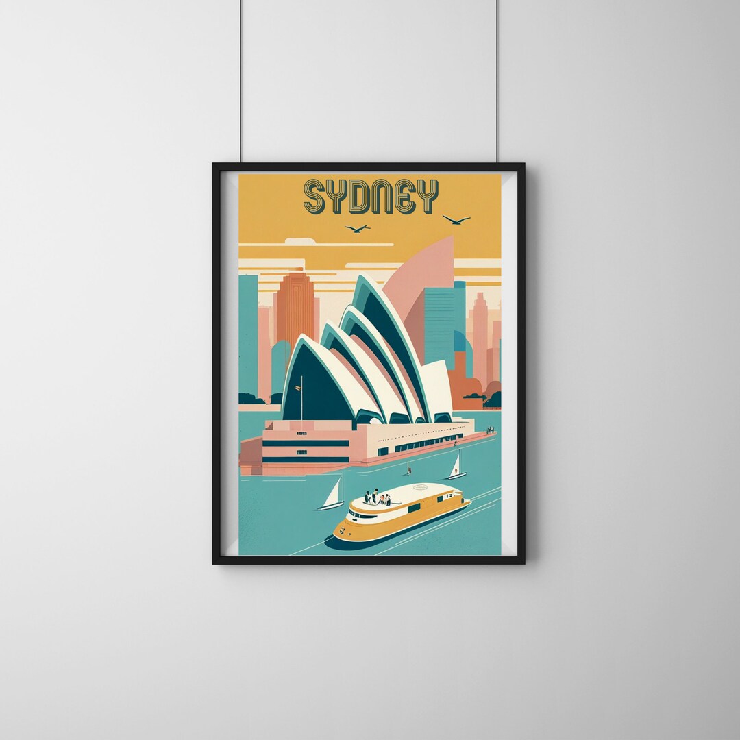 Vintage Sydney Travel Poster Print Perfect for Home or Office Décor ...