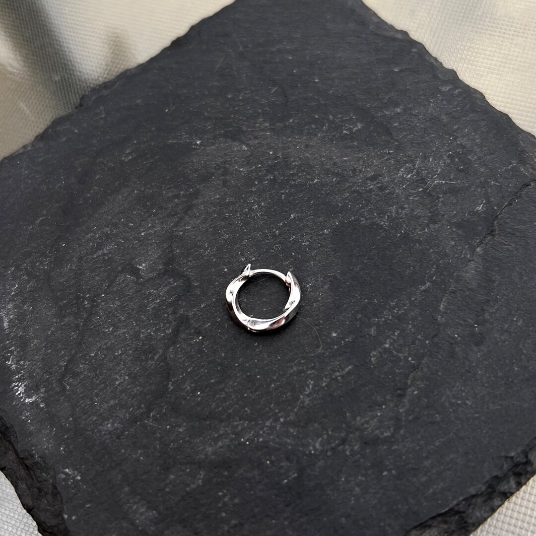 925 Sterling Silver Hoop Earring Gold Swirl Pattern Huggie Earring Silver Hoop Earrings for Men ...