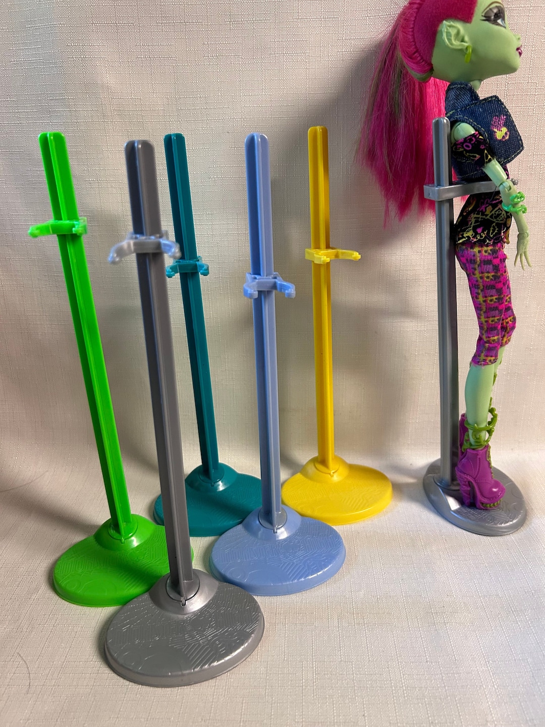 Original Monster High Doll Stands color With Base and Backdrops for ...