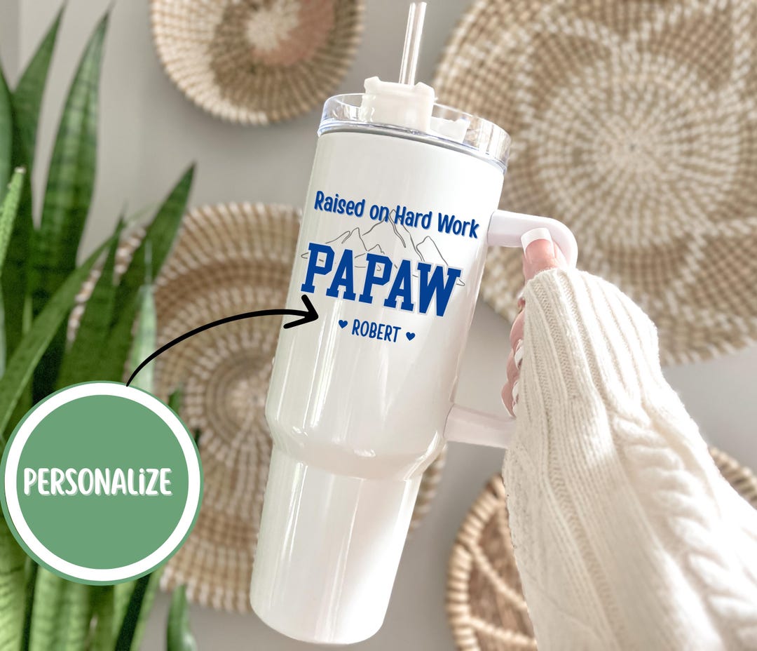 Papaw Tumbler 40oz With Handle, Personalized Papaw Tumbler, Gift for ...