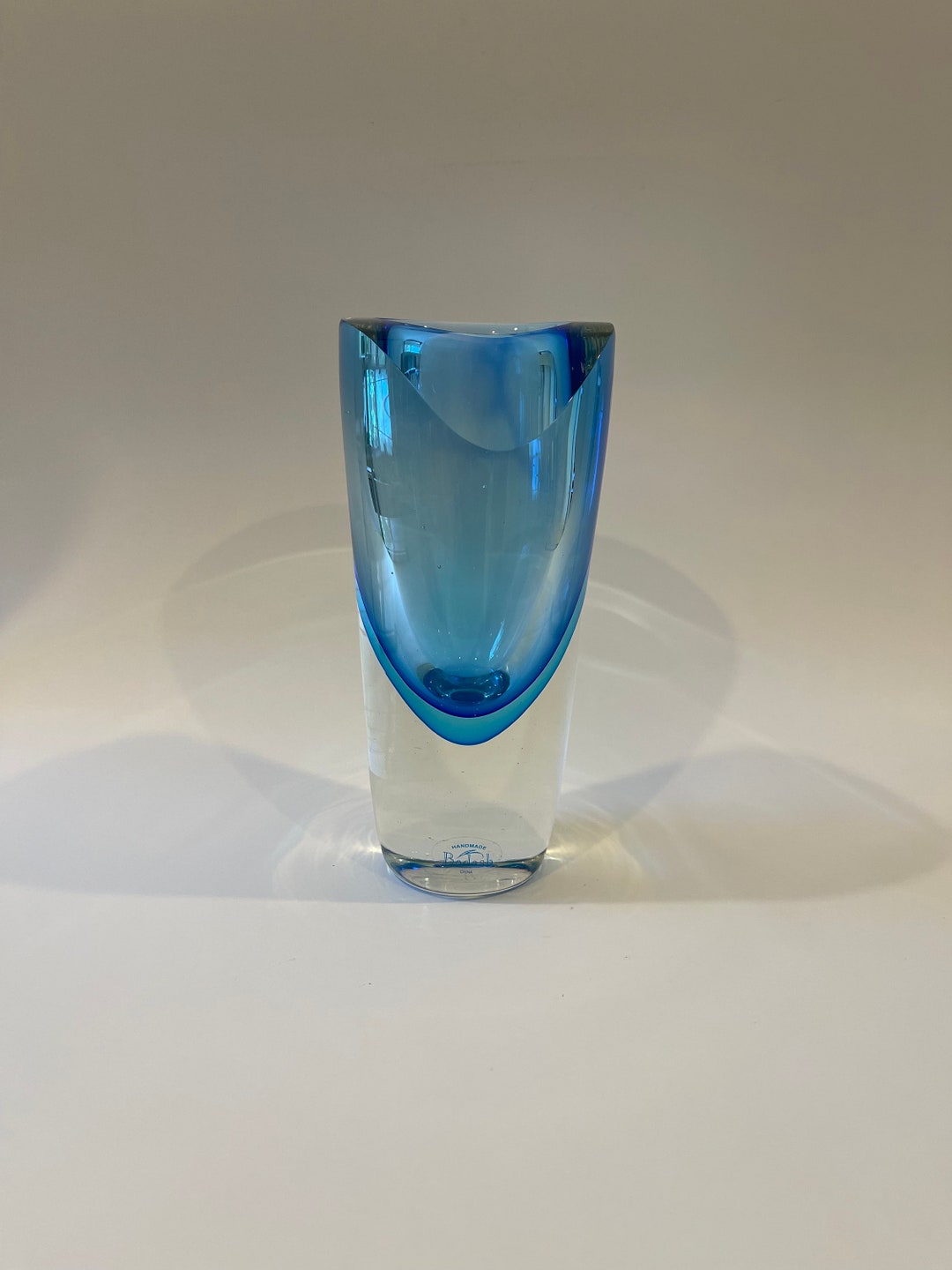 Badash Azure Murano-style Art Glass Vase - 9.5" Tall Mouth-blown Glass ...