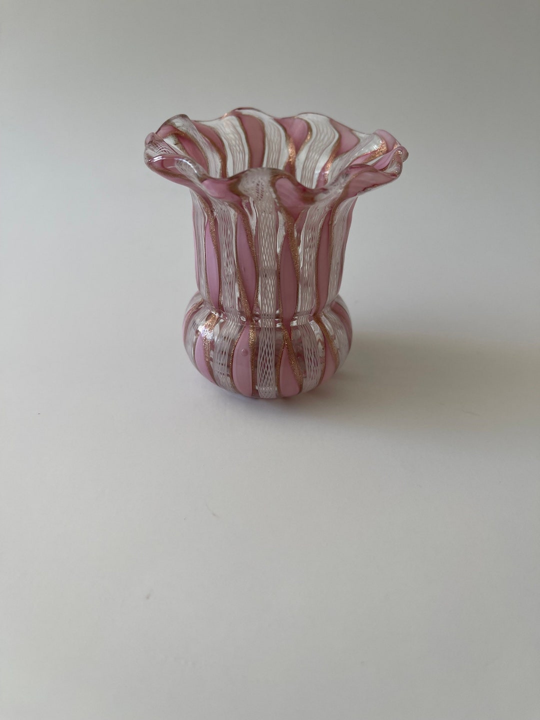 Antique Venetian Glass Vase Filigrana - Etsy