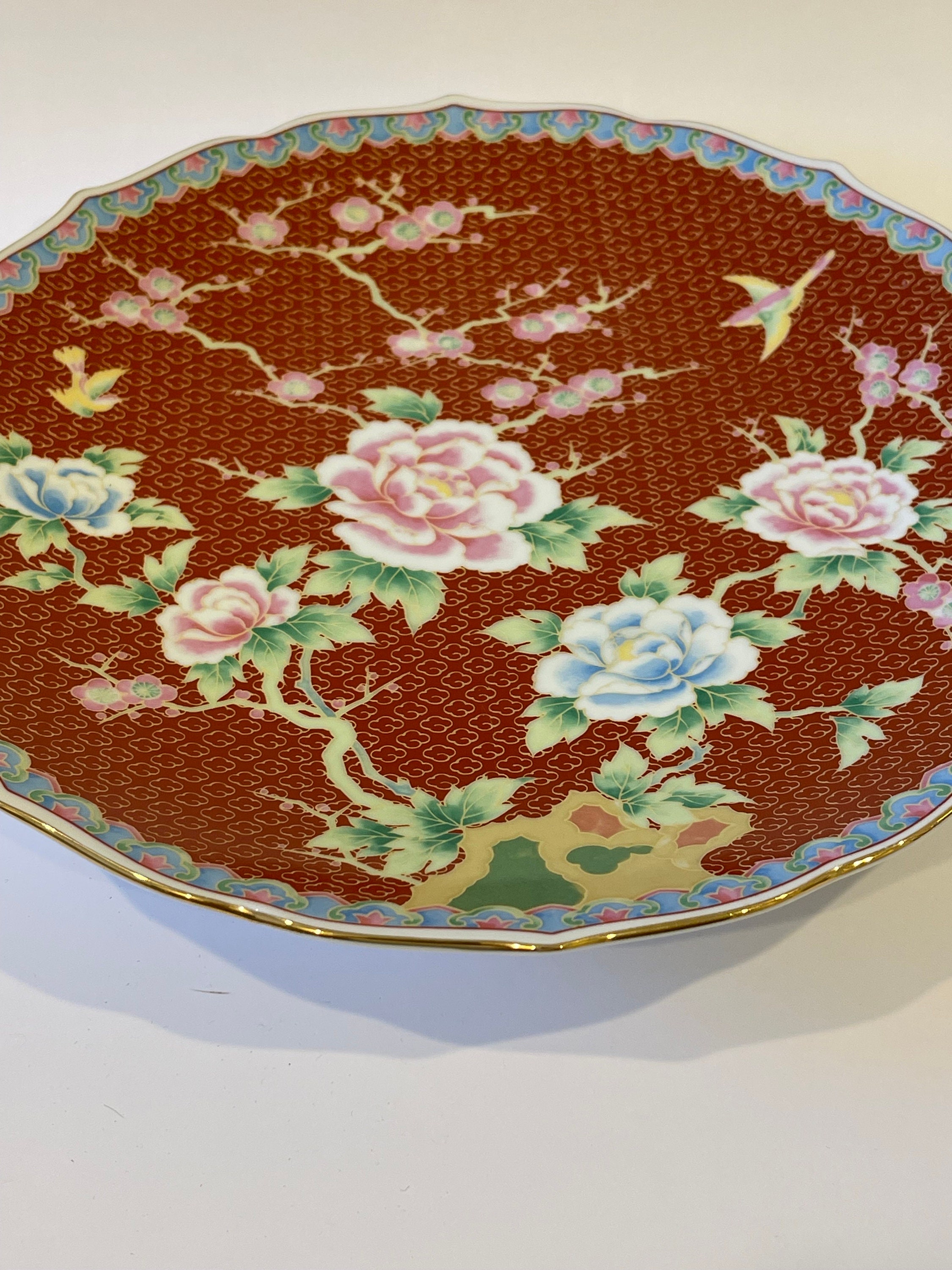 Large Kozan Gama kiln Scalloped Edge 12 Plate, OMC Japan, Rust With ...