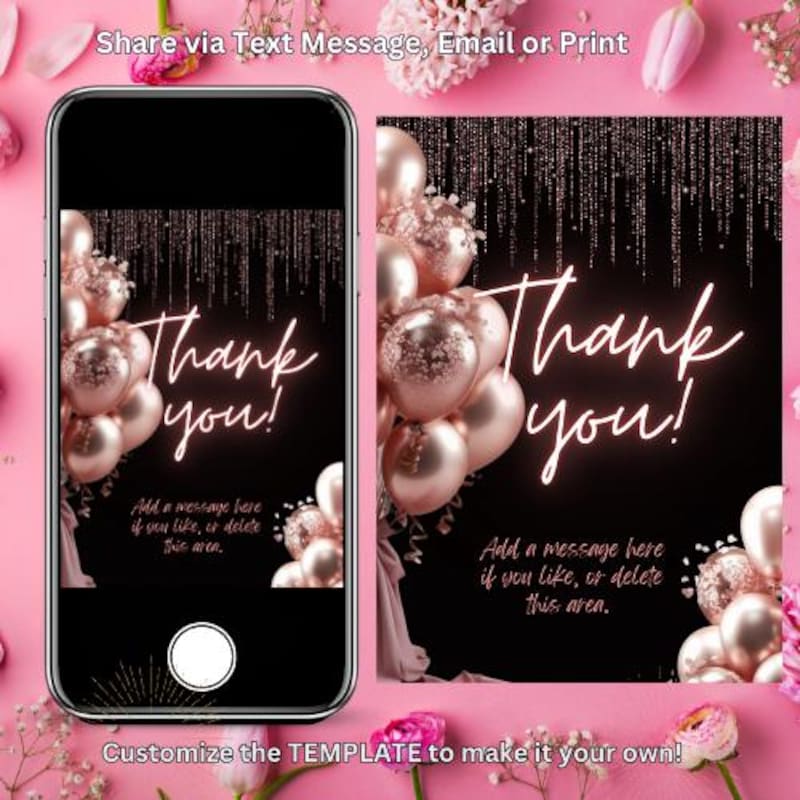 Fancy Thank You Card - Etsy